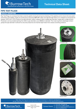 Pipe test plugs – Burrowtech